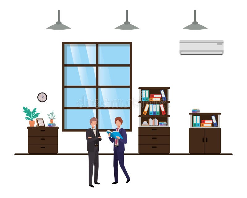 Businessmen in the Work Office Avatar Character Stock Vector ...