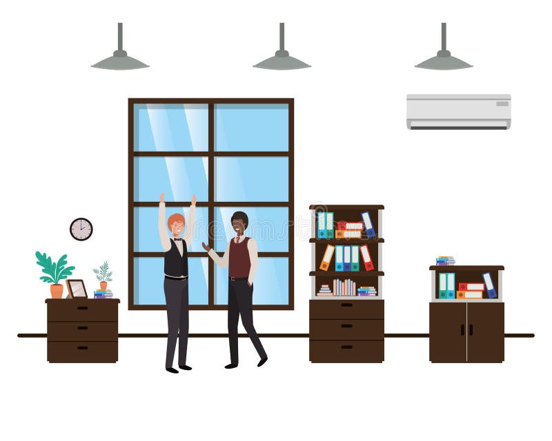 Businessmen in the Work Office Avatar Character Stock Vector ...