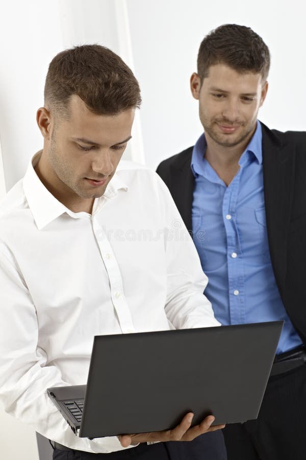 Businessmen Working with Computer Stock Photo - Image of focusing ...