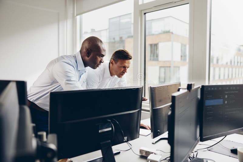 Businessmen Working on a Computer Stock Image - Image of corporate ...