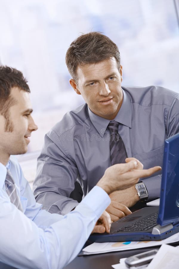 Businessmen Working with Computer Stock Photo - Image of focusing ...