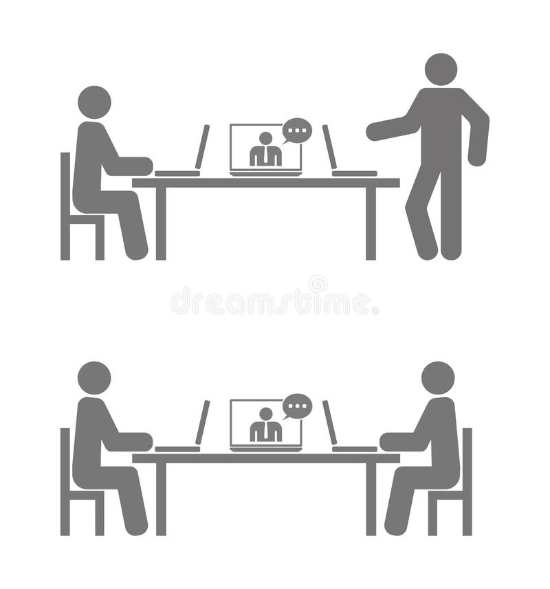 Businessmen Working for Laptop Computer Stock Vector - Illustration of ...