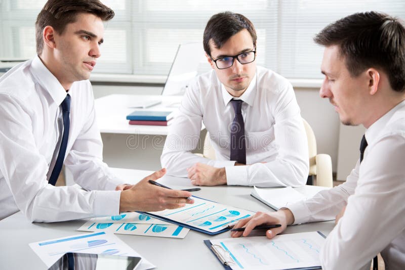 Businessmen Working in an Office Stock Image - Image of businesspeople ...