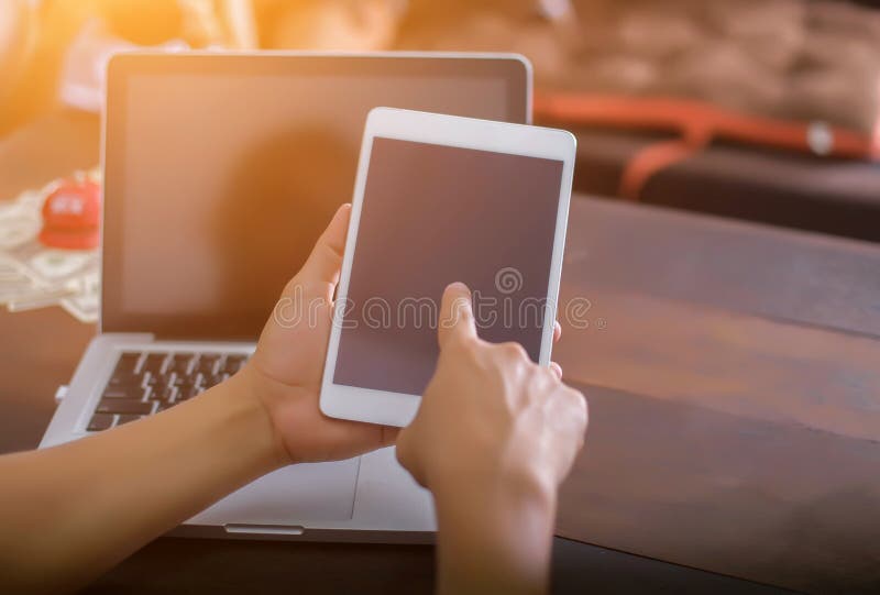 Businessmen Working on Tablet Communication Stock Photo - Image of ...