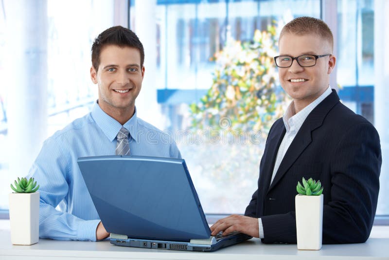 Businessmen Working with Computer Stock Photo - Image of focusing ...