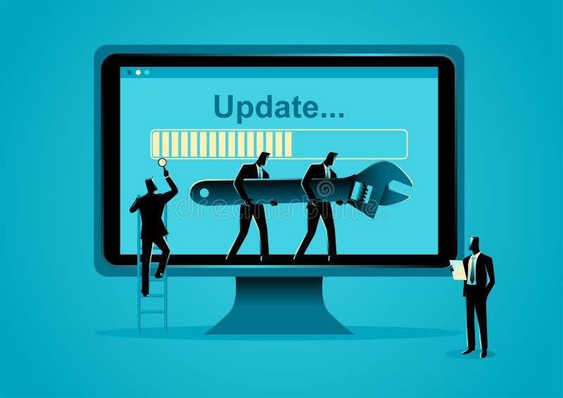 Businessmen Working Together To Update the System Stock Vector ...