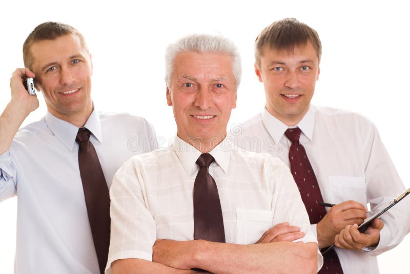 Businessmen Working on a White Background Stock Photo - Image of ...