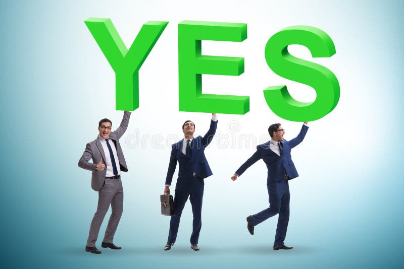 Businessmen in the Yes Positive Answer Stock Image - Image of ...