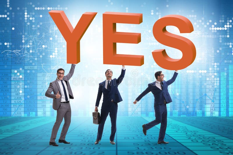 Businessmen in the Yes Positive Answer Stock Photo - Image of corporate ...
