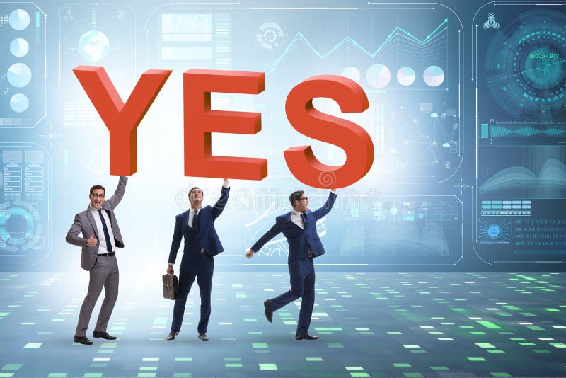 Businessmen in the Yes Positive Answer Stock Photo - Image of idea ...