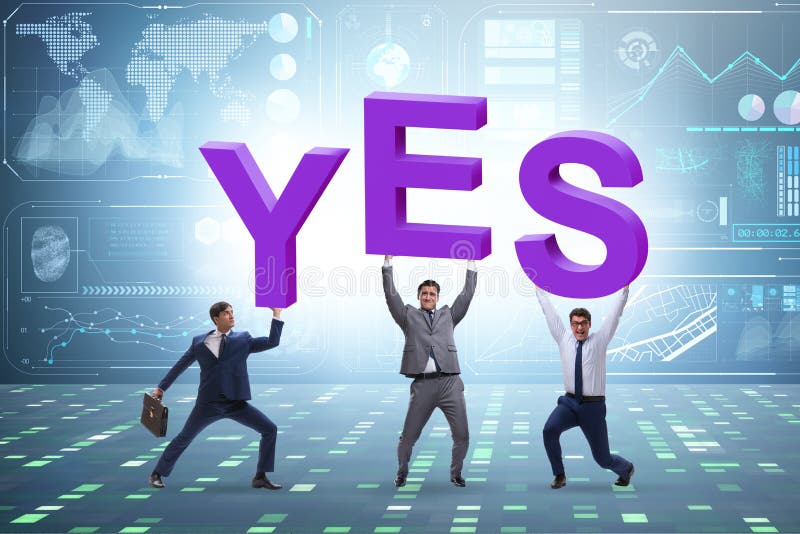 Businessmen in the Yes Positive Answer Stock Image - Image of holding ...