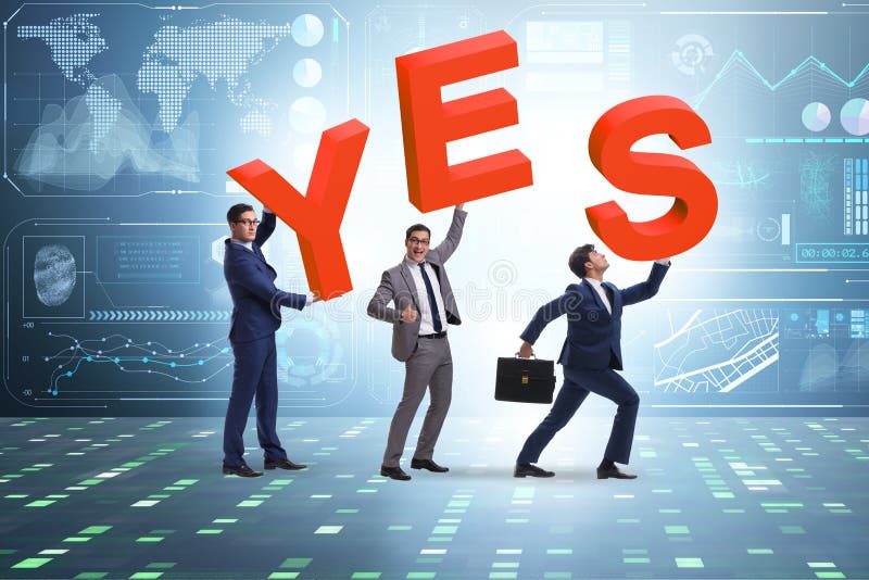 Businessmen in the Yes Positive Answer Stock Photo - Image of choice ...