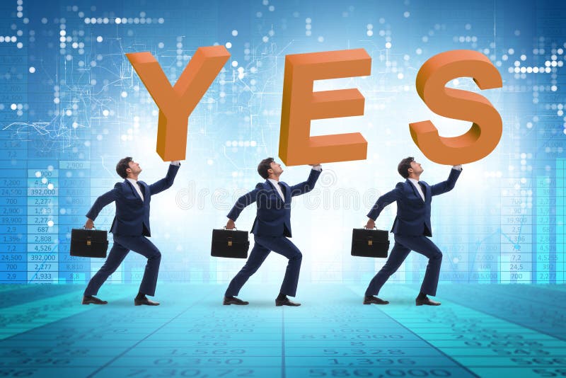 Businessmen in the Yes Positive Answer Stock Photo - Image of manager ...
