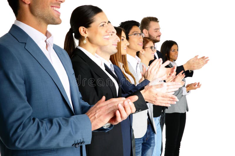Businesspeople applauding stock photo. Image of applauding - 45909206