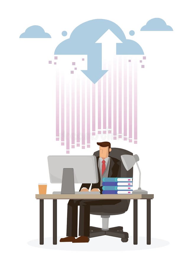 Businesspeople with Cloud Computing Concept Stock Vector - Illustration ...