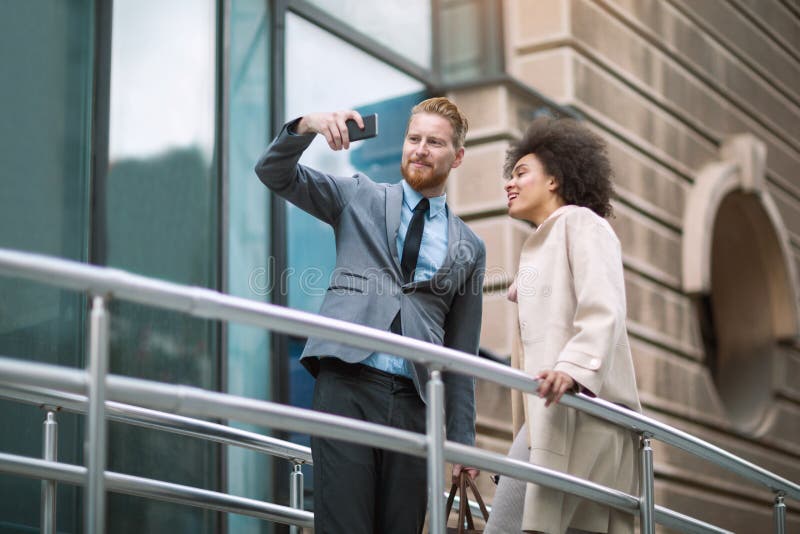Businesspeople Commuting in Busy City Together Stock Image - Image of ...
