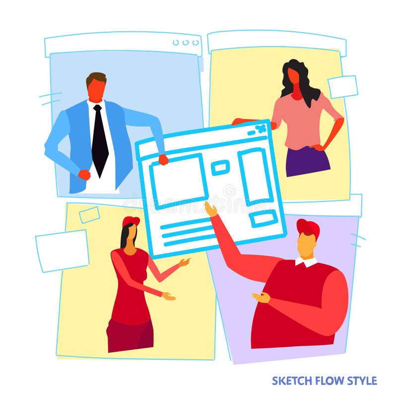 Businesspeople Developers Building Computer Application and Working ...