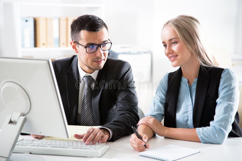 Businesspeople Discuss a New Project Stock Photo - Image of occupation ...