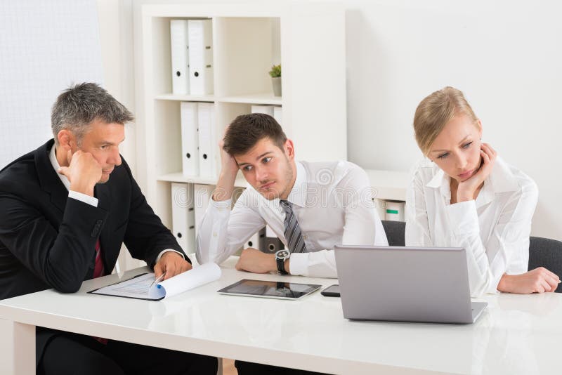 Businesspeople Getting Bored in Office Stock Image - Image of career ...