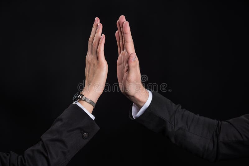 Businesspeople Giving High Five Stock Photo - Image of professional ...