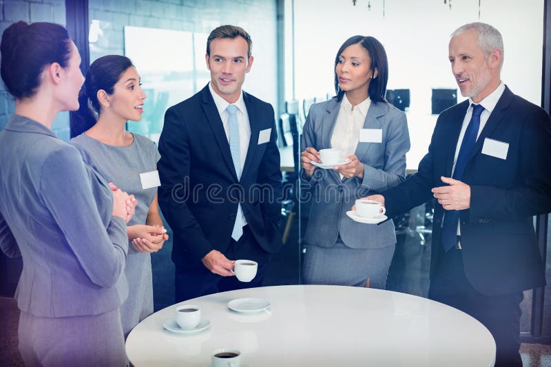 Businesspeople Having a Discussion during Breaktime Stock Image - Image ...