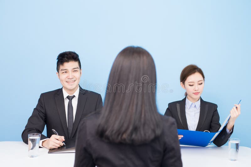 Businesspeople with Interview Stock Photo - Image of back, interview ...
