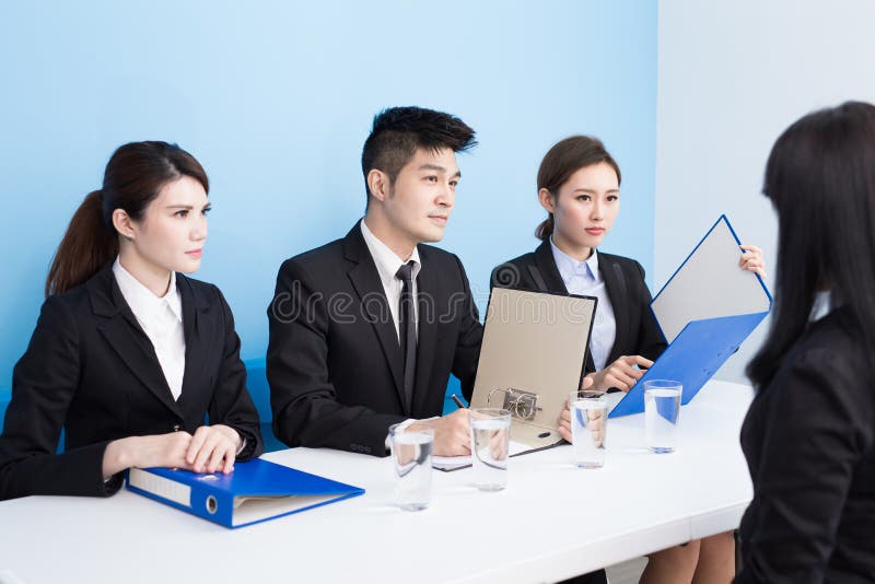 Businesspeople with Interview Stock Image - Image of communication ...