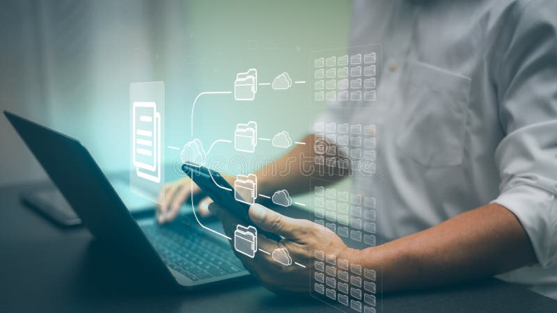 Businesspeople Manage Corporate Document Databases through the Cloud ...