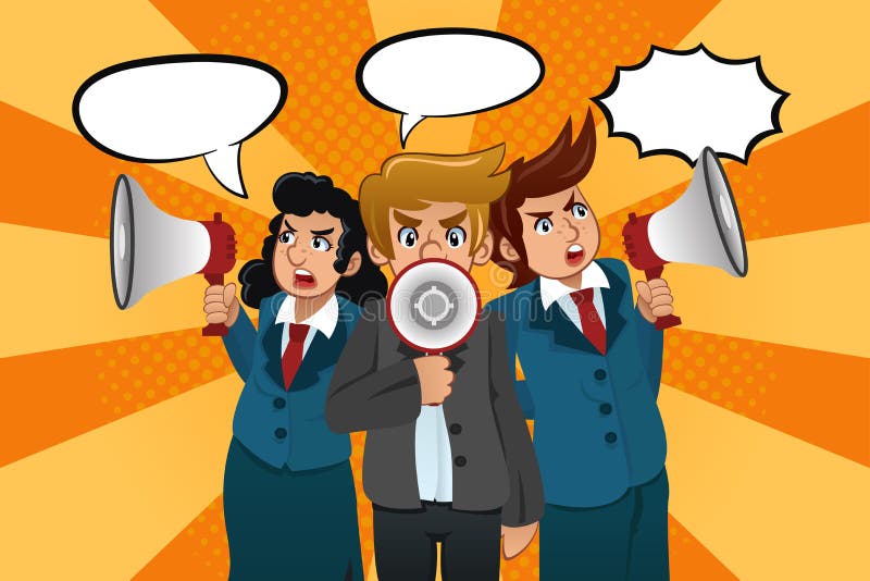 Businesspeople Med Megafoner Vektor Illustrationer - Illustration av ...