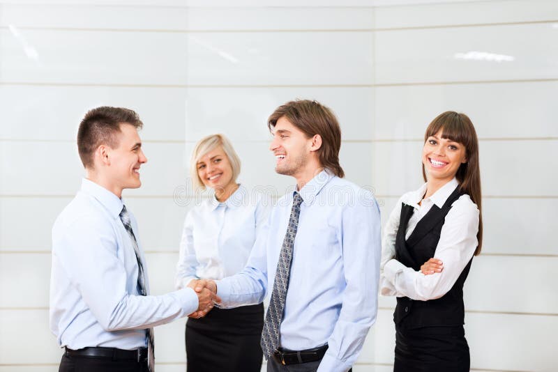 Businesspeople office stock photo. Image of congratulating - 33973610