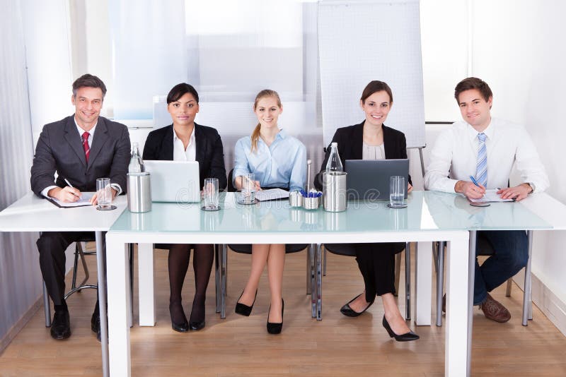 Businesspeople Sitting in Conference Stock Image - Image of manager ...