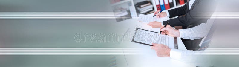Businesspeople Taking Notes; Panoramic Banner Stock Image - Image of ...
