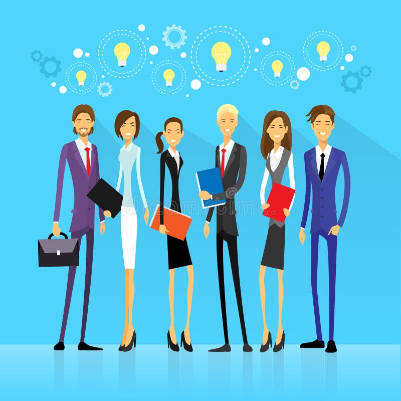 Businesspeople Team Group Idea Concept Light Bulb Stock Vector ...