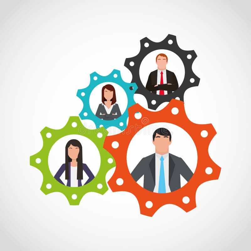 Businesspeople Teamwork Community Icons Stock Vector - Illustration of ...