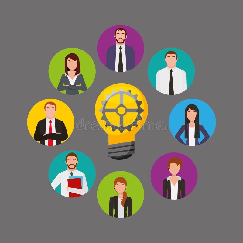 Businesspeople Teamwork Community Icons Stock Vector - Illustration of ...