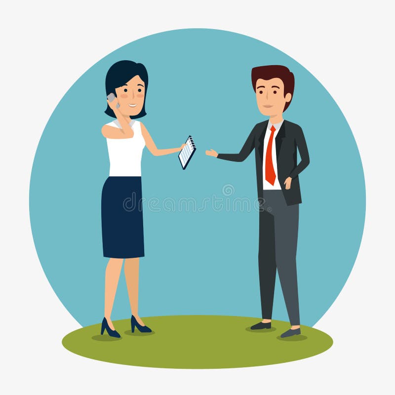 Businesspeople Teamwork Information Strategy Plan Stock Vector ...