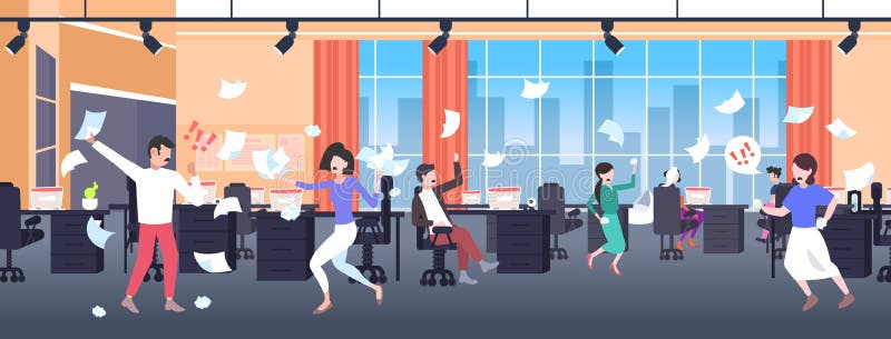 Businesspeople Throwing Papers Conflict Problem Concept Businesspeople ...