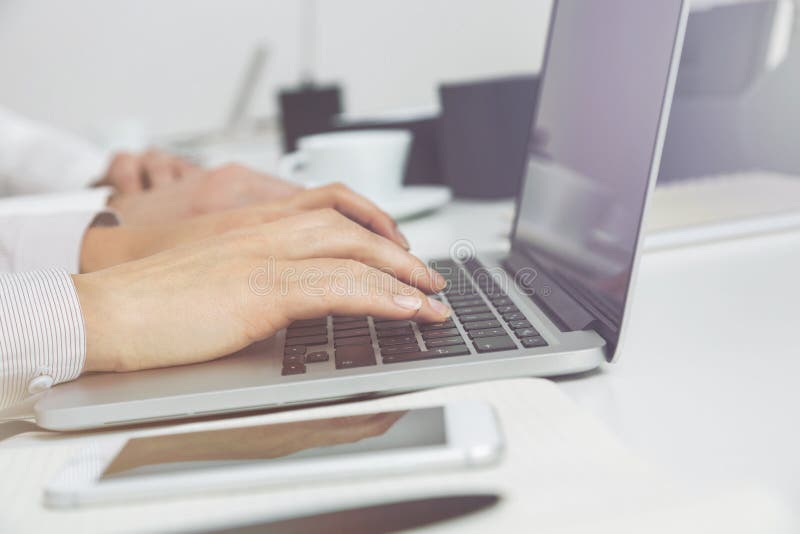 Businesspeople Using Laptop Side Stock Photo - Image of cooperation ...