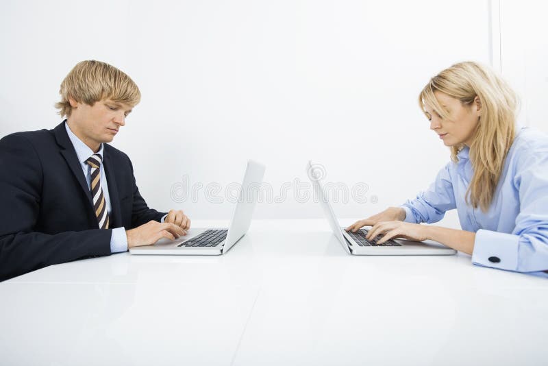 Two Laptops on Desk for Remote Working or Studying Top View Stock Photo ...