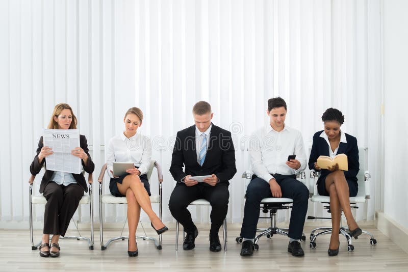 Businesspeople Waiting for Interview Stock Image - Image of employee ...