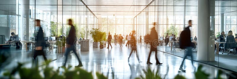 Businesspeople Walking at Modern Office. Concept Work Process. Stock ...