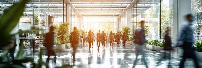 Businesspeople Walking at Modern Office. Concept Work Process. Stock ...