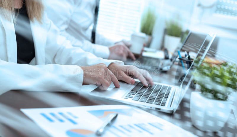 Businesspeople Working Together Light Effect Stock Image - Image of ...