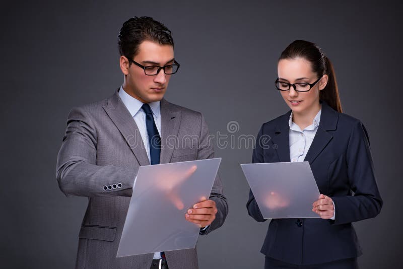 The Businesspeople Working on Virtual Screen Stock Photo - Image of ...