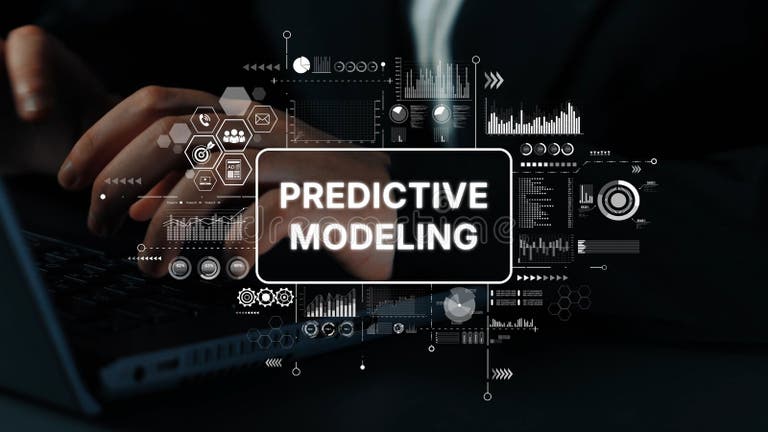 Businessperson Engaging in Predictive Modeling with Data Visualizations ...