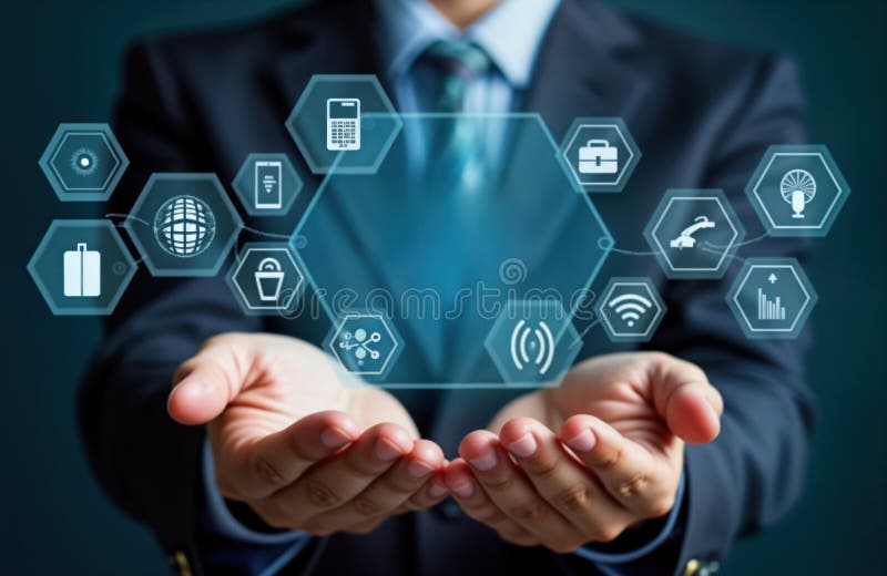 Businessperson Holds ITIL Concept in Virtual Screen. Digital Graphic ...