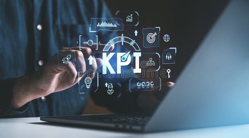 Businessperson Interacting with KPI Data Visualization on a Digital ...