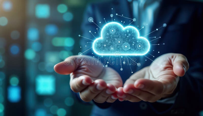 Businessperson Presents Secure Cloud Storage Tech at Security ...