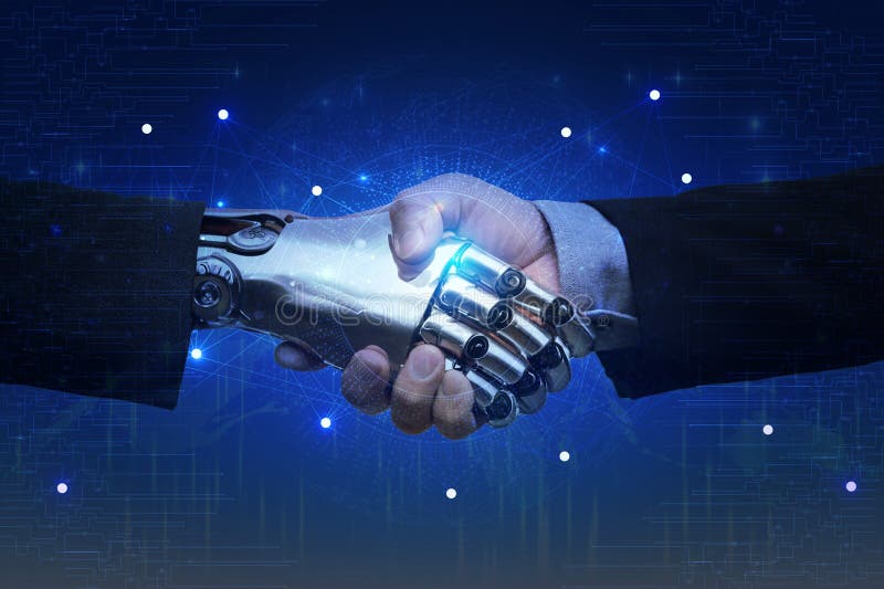 434 Robot Human Handshake Concept Artificial Intelligence Industrial ...