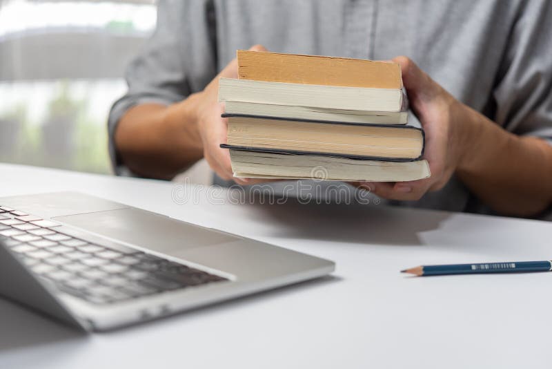 Businessperson Stack Book Training Skill Course. Education Knowledge ...